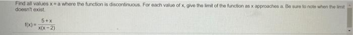 Solved Find all values xa where the function is | Chegg.com