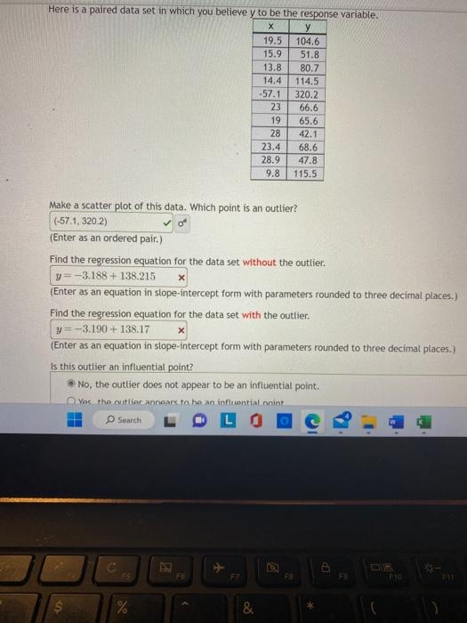 Solved Here is a paired data set in which you believe u to | Chegg.com