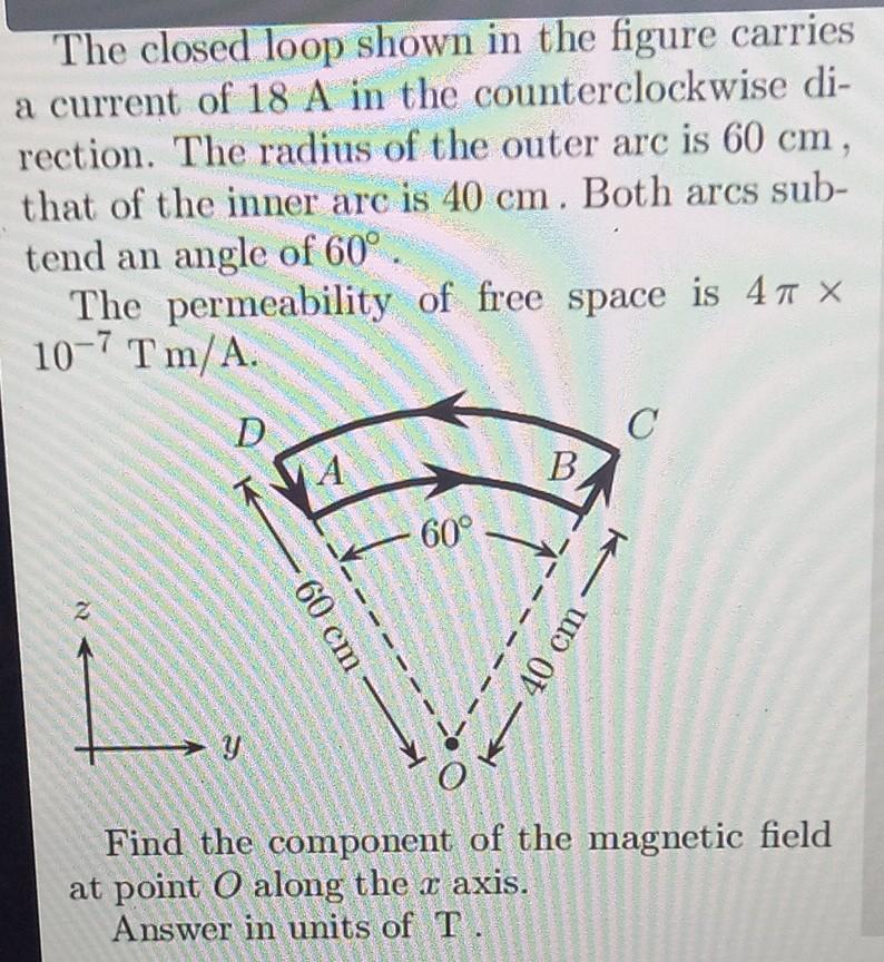 Solved The closed loop shown in the figure carries a current | Chegg.com