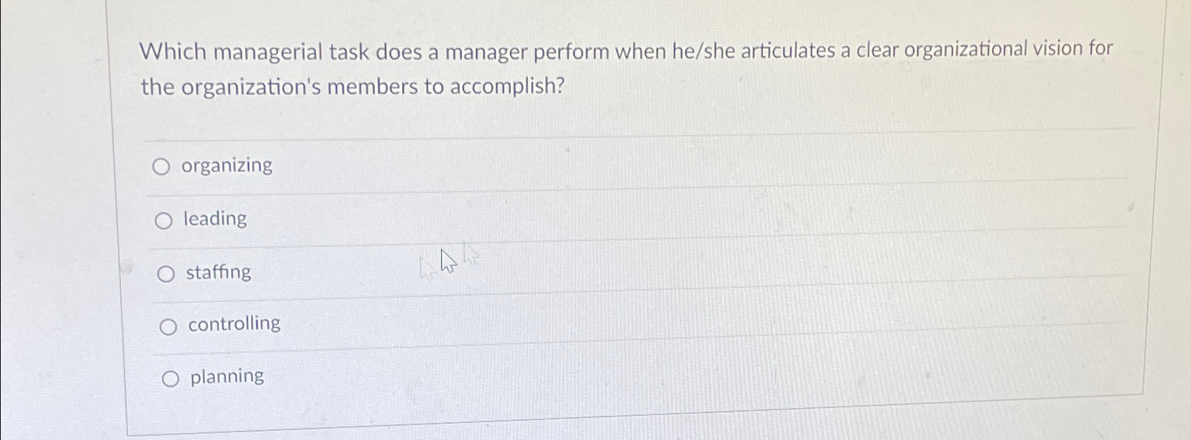 Solved Which managerial task does a manager perform when | Chegg.com
