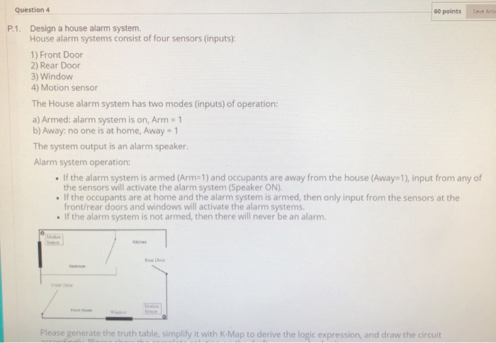 Solved Question 4 60 points Save Ans P.1. Design a house | Chegg.com