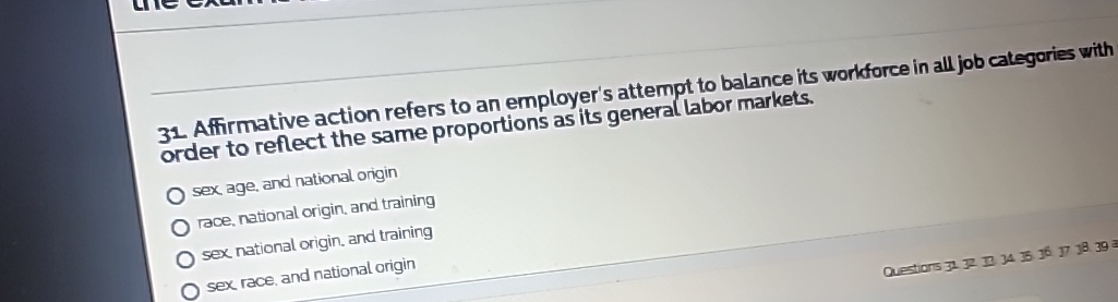 Solved Affirmative action refers to an employer's attempt to | Chegg.com