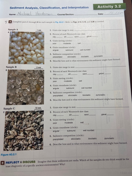 Solved Activity 3.2 Sediment Analysis, Classification, and | Chegg.com