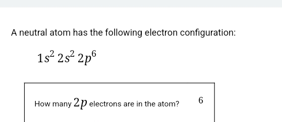 Solved A neutral atom has the following electron | Chegg.com