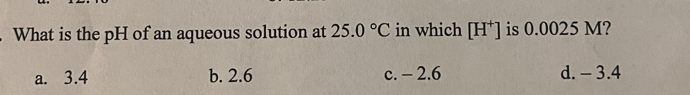 Solved What is the pH of an aqueous solution at 25.0°C ﻿in | Chegg.com