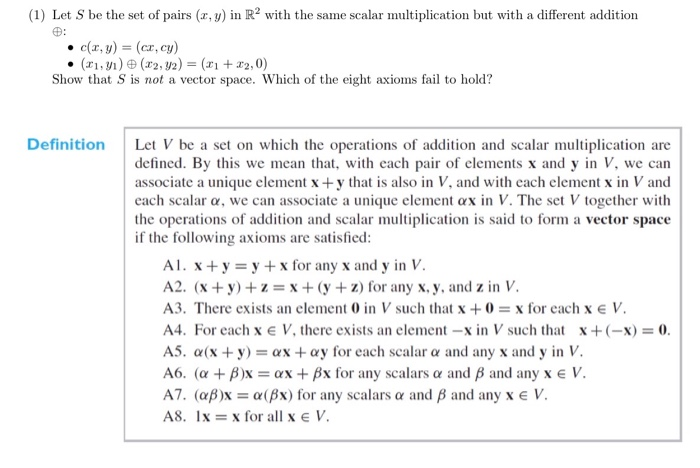 Solved (1) Let S be the set of pairs (x,y) in R2 with the | Chegg.com