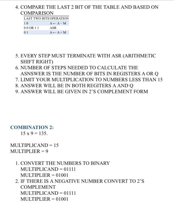 Solved BOOTH'S MULTIPLICATION ALGORITHM IS A MULTIPLICATION | Chegg.com