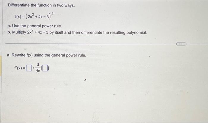 Solved Differentiate the function in two ways. | Chegg.com