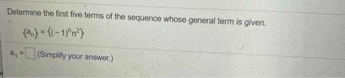 Solved Determine the first five terms of the sequence whose | Chegg.com