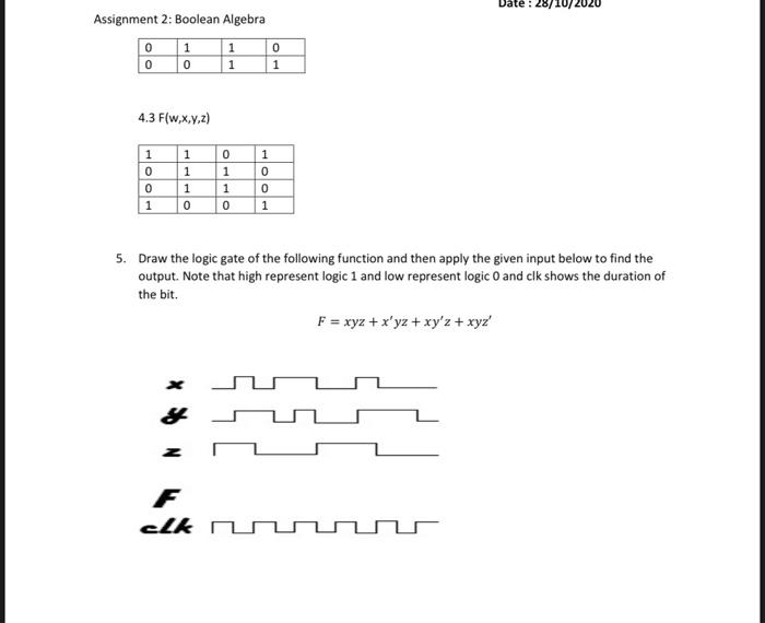 Solved EE 200 Digital Logic Design 1. Given the below | Chegg.com