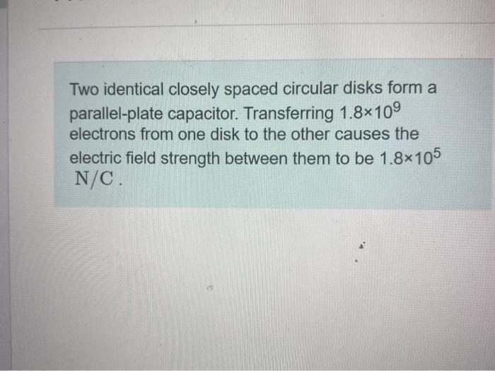 Solved Two identical closely spaced circular disks form a | Chegg.com
