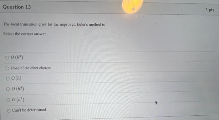 Solved The local truncation error for the improved Euler's | Chegg.com