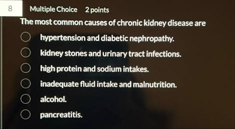 Solved 8Multiple Choice 2 ﻿pointsThe most common causes of | Chegg.com