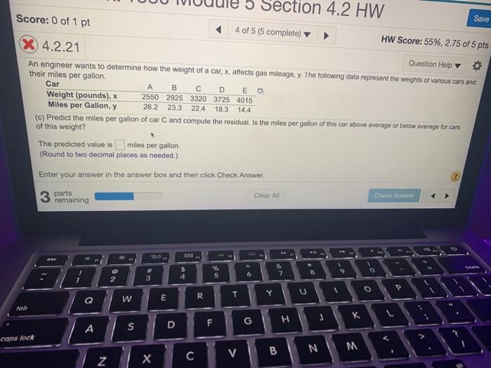 Solved 5 Section 4 2 Hw Save Score 0 Of 1 Pt 4 Of 5 5