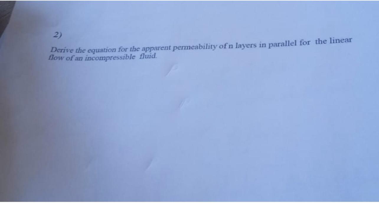 Solved Derive the equation for the apparent permeability of | Chegg.com