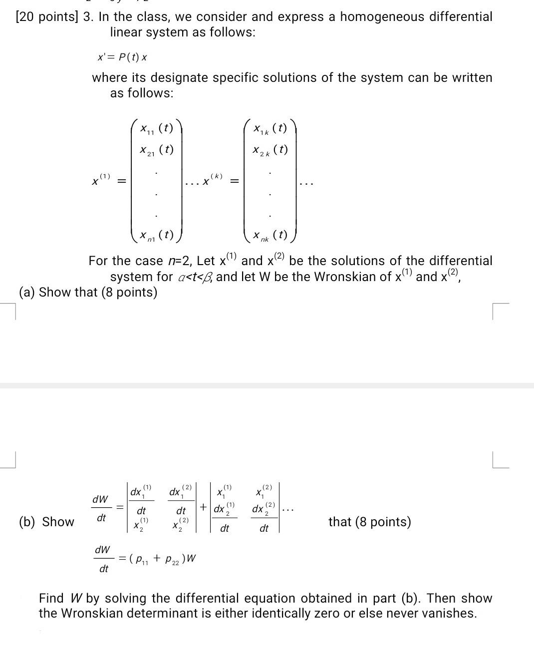 Solved [20 points] 3. In the class, we consider and express | Chegg.com