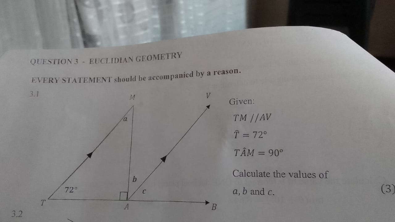Solved QUESTION 3 - ﻿EUCLIDIAN GEOMETRYEVERY STATEMENT | Chegg.com