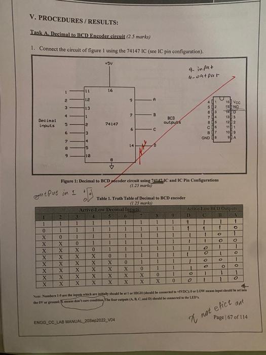 Solved 1. Connect the circuit of figure 1 using the 74147 IC | Chegg.com