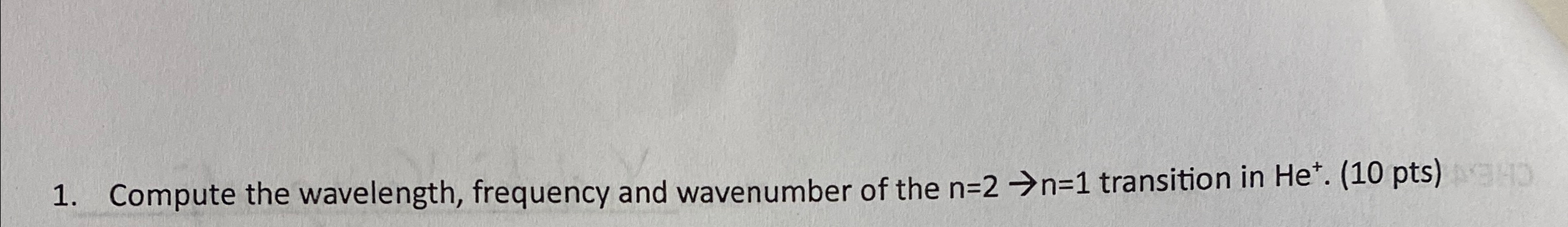 Solved Compute the wavelength, frequency and wavenumber of | Chegg.com