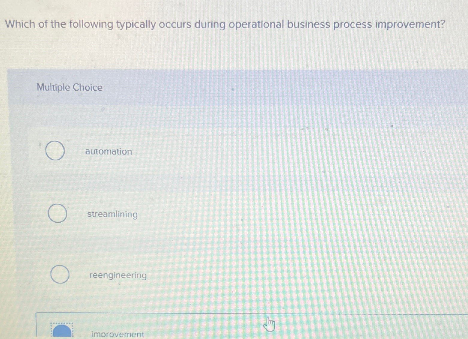 Solved Which of the following typically occurs during | Chegg.com