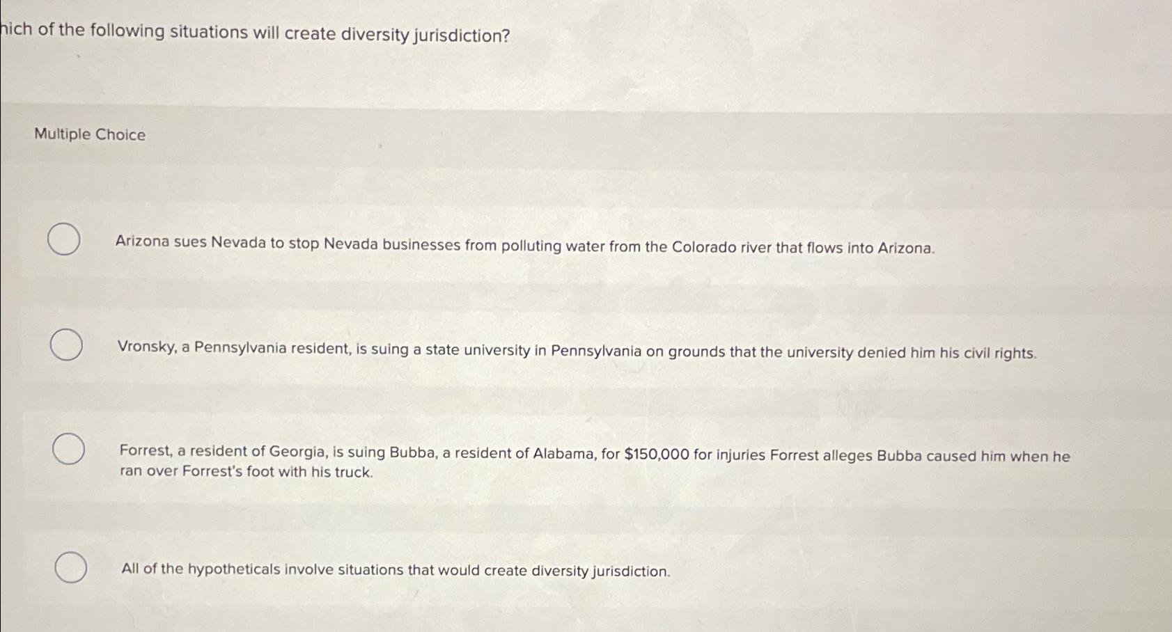 Solved Which of the following situations will create | Chegg.com