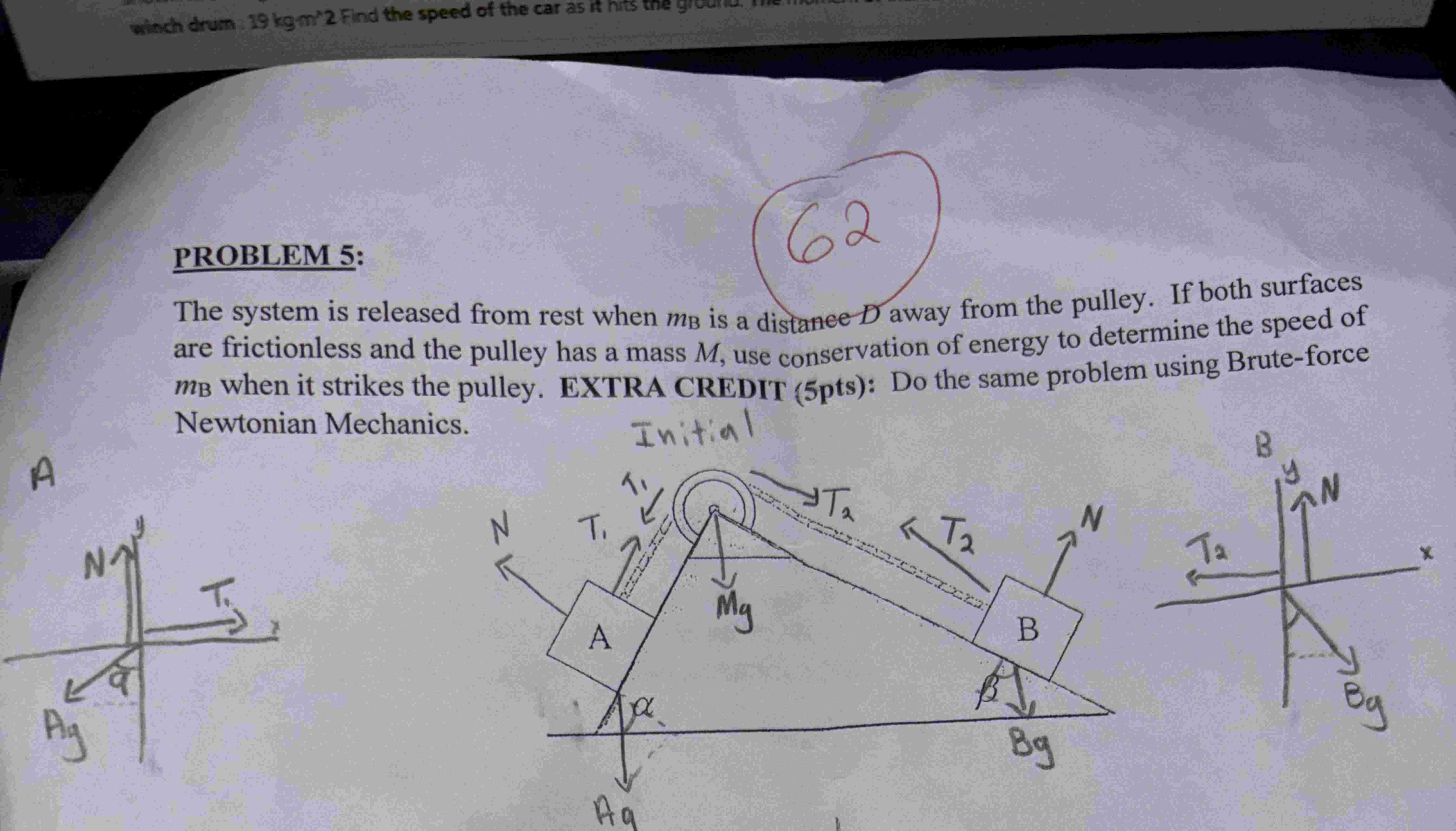 Solved PROBLEM 5: The system is released from rest when | Chegg.com