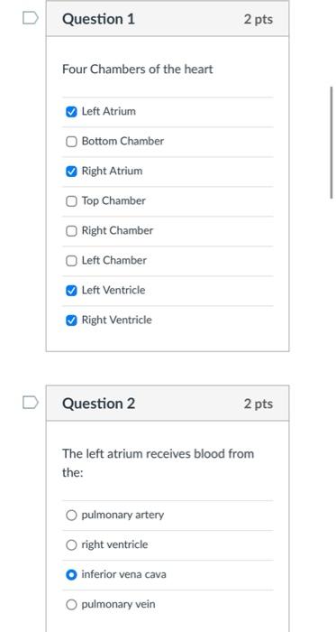 Solved Four Chambers of the heart Left Atrium Bottom Chamber | Chegg.com