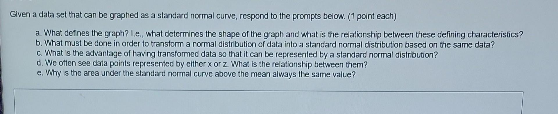 Given a data set that can be graphed as a standard | Chegg.com