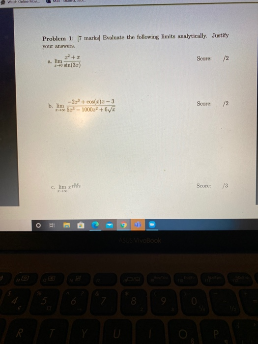 Solved Watch Online Mov.. MSM Problem 1: 17 marks) Evaluate | Chegg.com