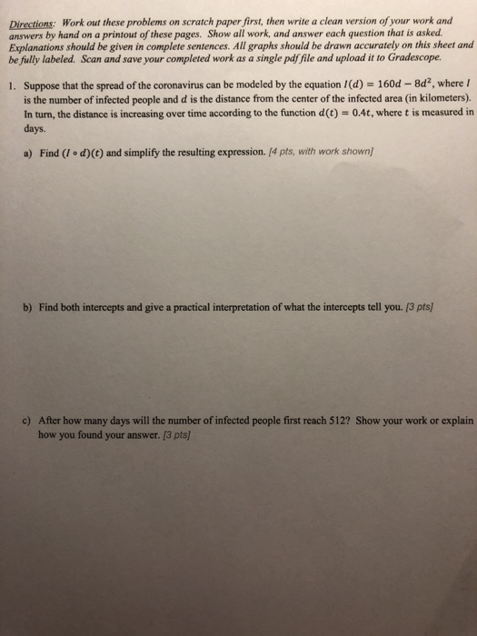 Solved Directions: Work out these problems on scratch paper | Chegg.com