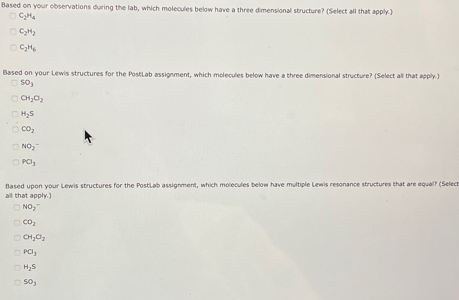 Solved Based on your observations during the lab, which | Chegg.com