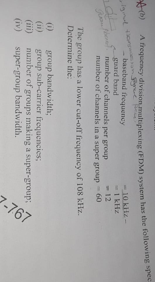 Solved A(6) A frequency division multiplexing (FDM) system | Chegg.com