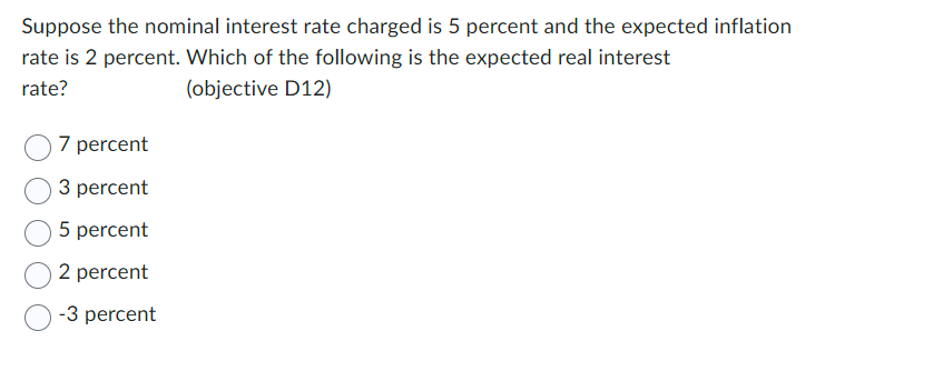 Solved Suppose the nominal interest rate charged is 5 | Chegg.com