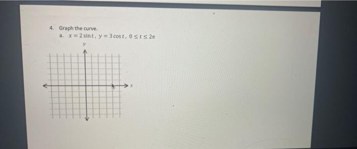 Solved 4. Graph the curve a. X = 2 sint. y = 3 cost. Osts 2 | Chegg.com