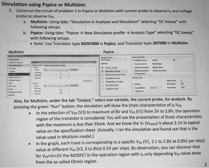 Solved Simulation using Pspice or Multisim: 3. Construct the | Chegg.com