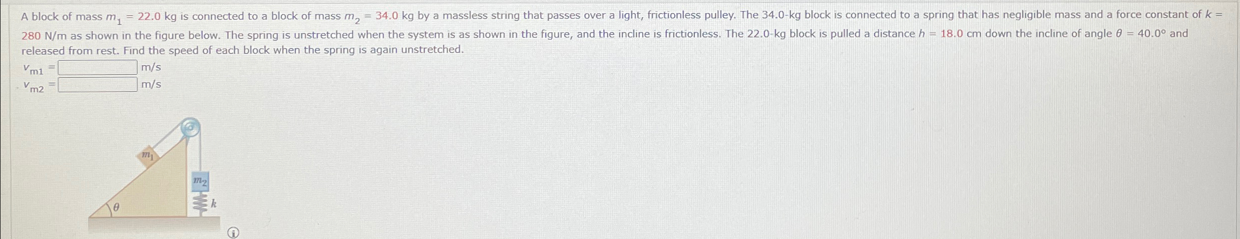 Solved released from rest. Find the speed of each block when | Chegg.com