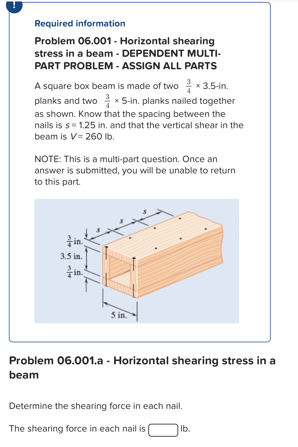 Solved Required informationProblem 06.001 - ﻿Horizontal | Chegg.com
