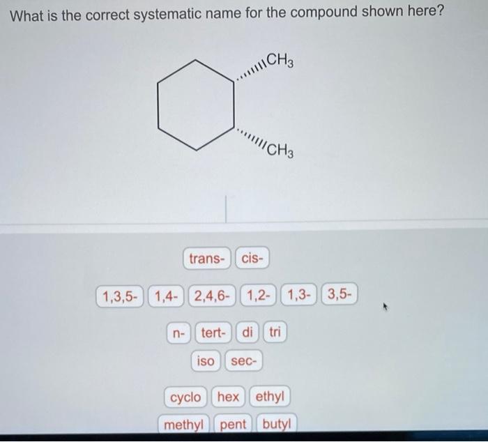 Solved What is the correct systematic name for the compound | Chegg.com