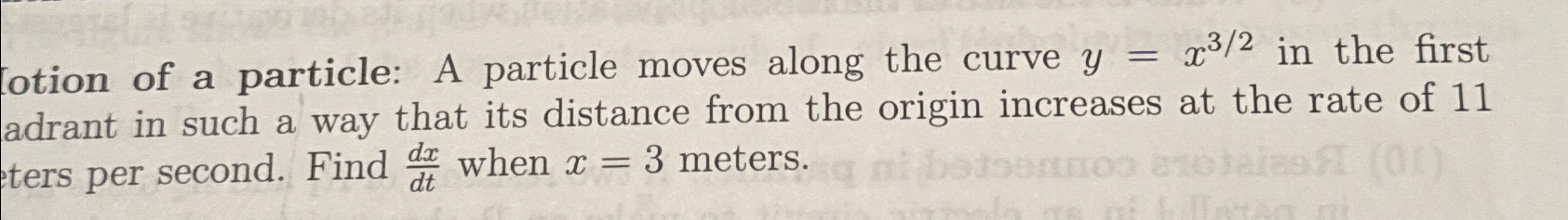 Solved A particle moves along the curve y=x32 ﻿in the first | Chegg.com