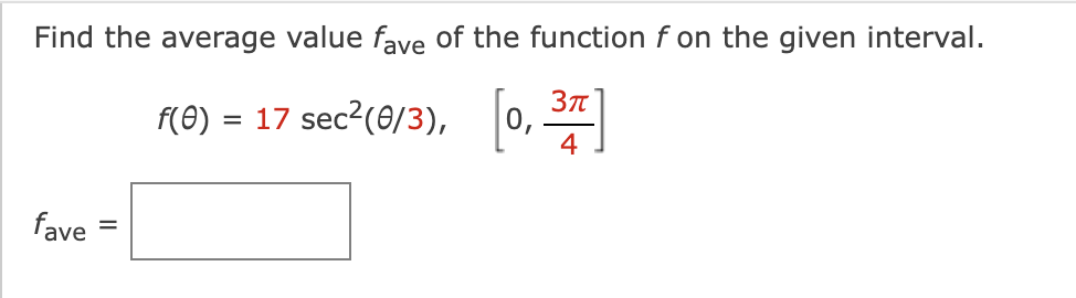 Solved Find the average value fave ﻿of the function f ﻿on | Chegg.com
