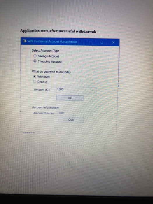 Solved Develop A Wpf Application In C That Keeps Track Of A