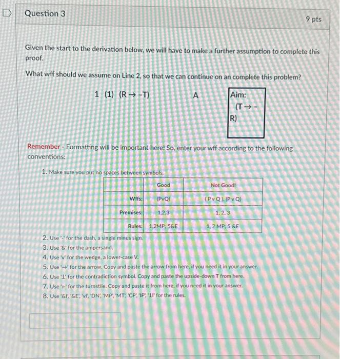 Question 3 Given The Start To The Derivation Below 