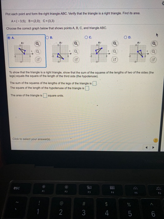 Solved Plot each point and form the right triangle ABC. | Chegg.com