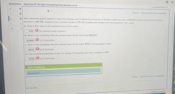 Solved X Questions Exercise 07 54 Algo (Sampling | Chegg.com