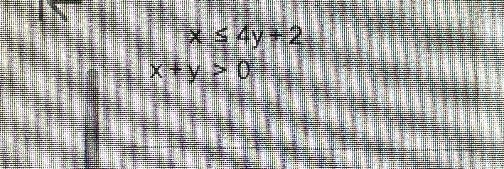 Solved How to solvex≤4y+2x+y>0 | Chegg.com