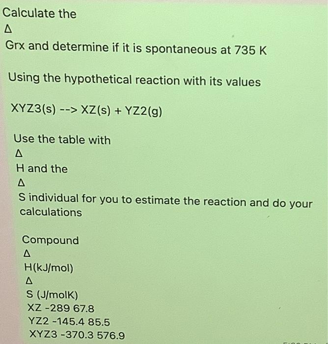 Solved Calculate the ( Delta ) Grx and determine if it is | Chegg.com