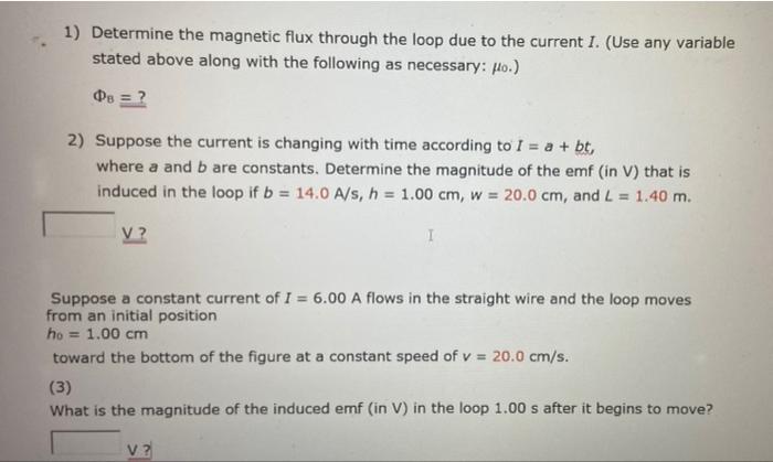 Solved A loop of wire in the shape of a rectangle of width w | Chegg.com