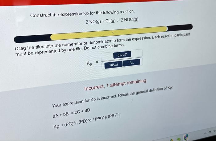 Solved Construct the expression Kp for the following | Chegg.com