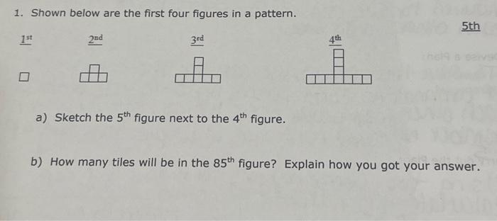 Solved 1. Shown below are the first four figures in a | Chegg.com