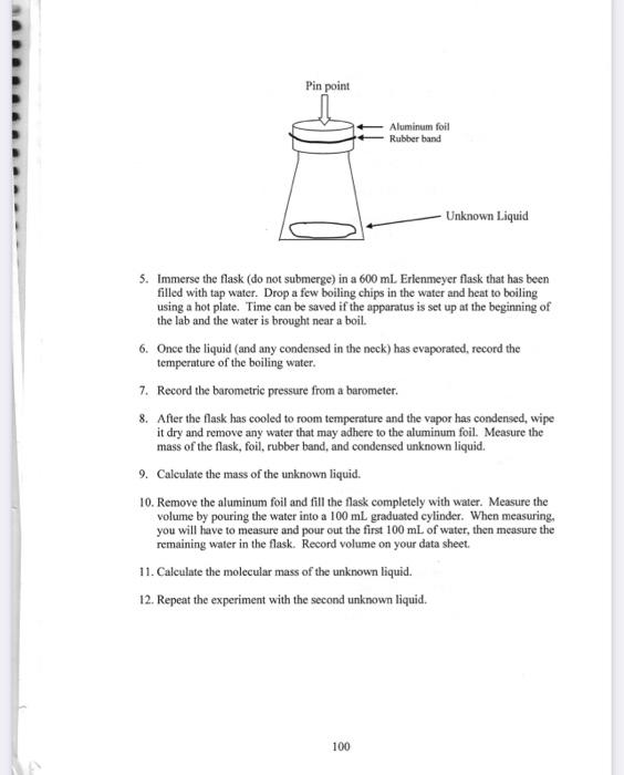 Solved Lab 14 Determination of the Molecular Mass of a Gas | Chegg.com